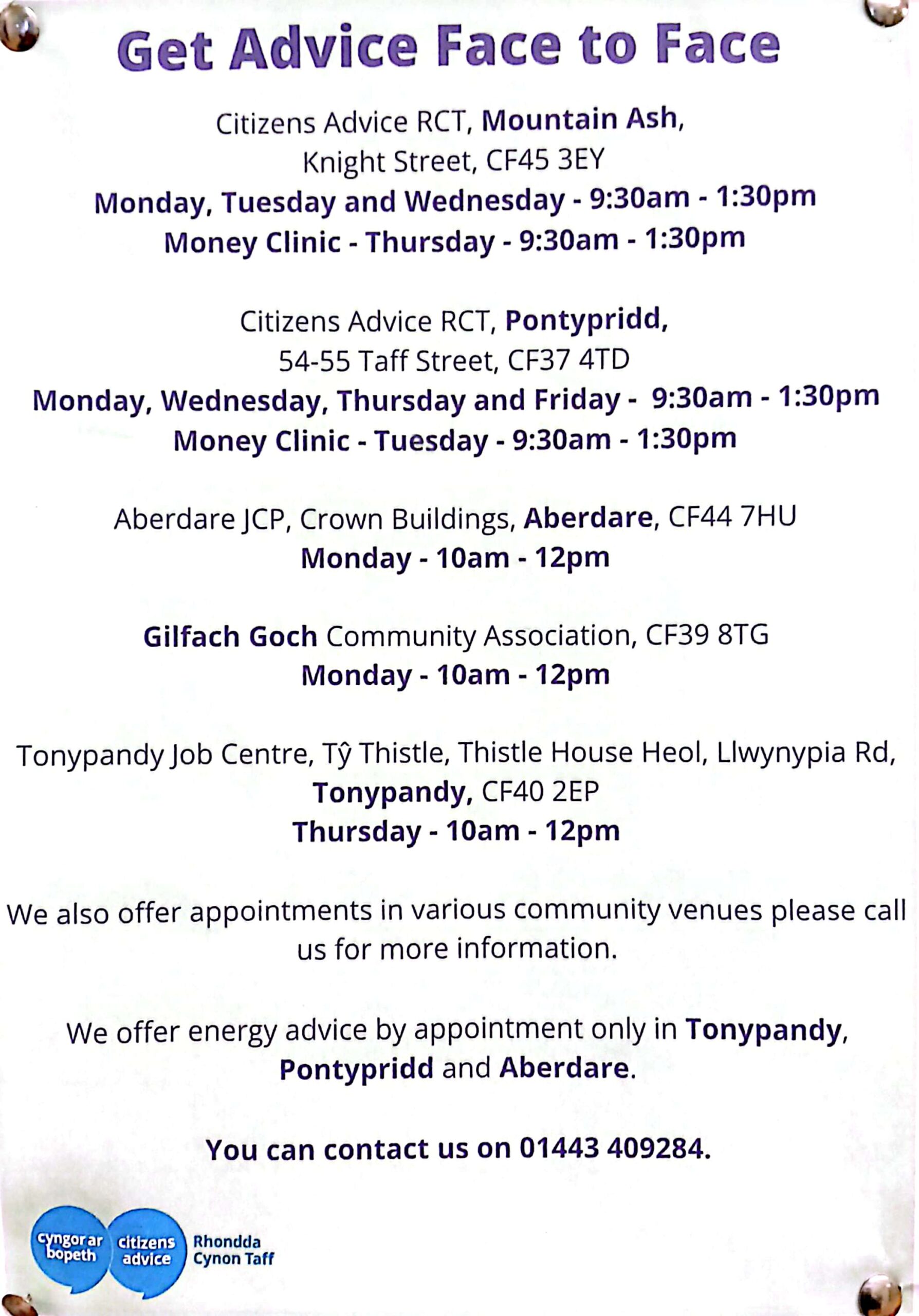 Citizen’s Advice | Pontypridd Foodbank